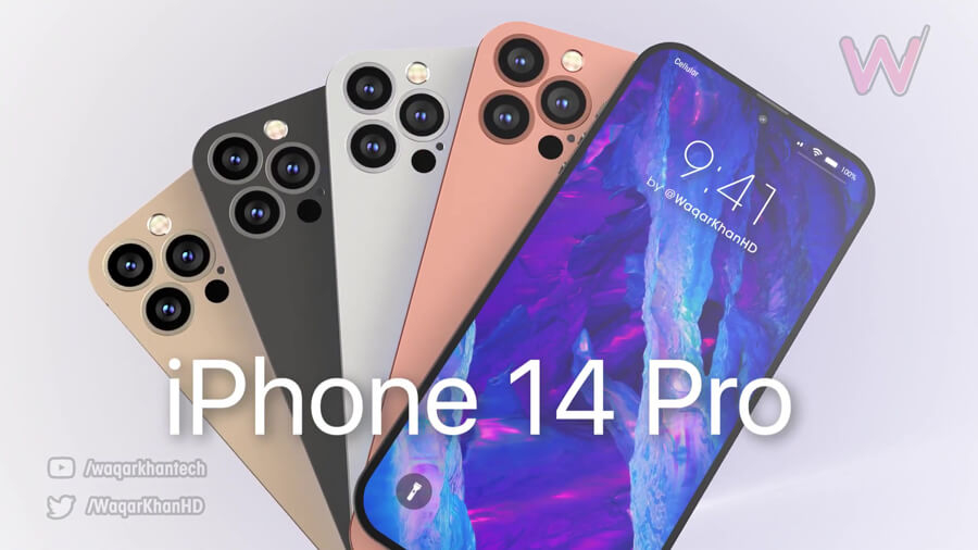 Ảnh render 3D iPhone 14 Pro: Màn hình đục lỗ, cụm camera thiết kế mới